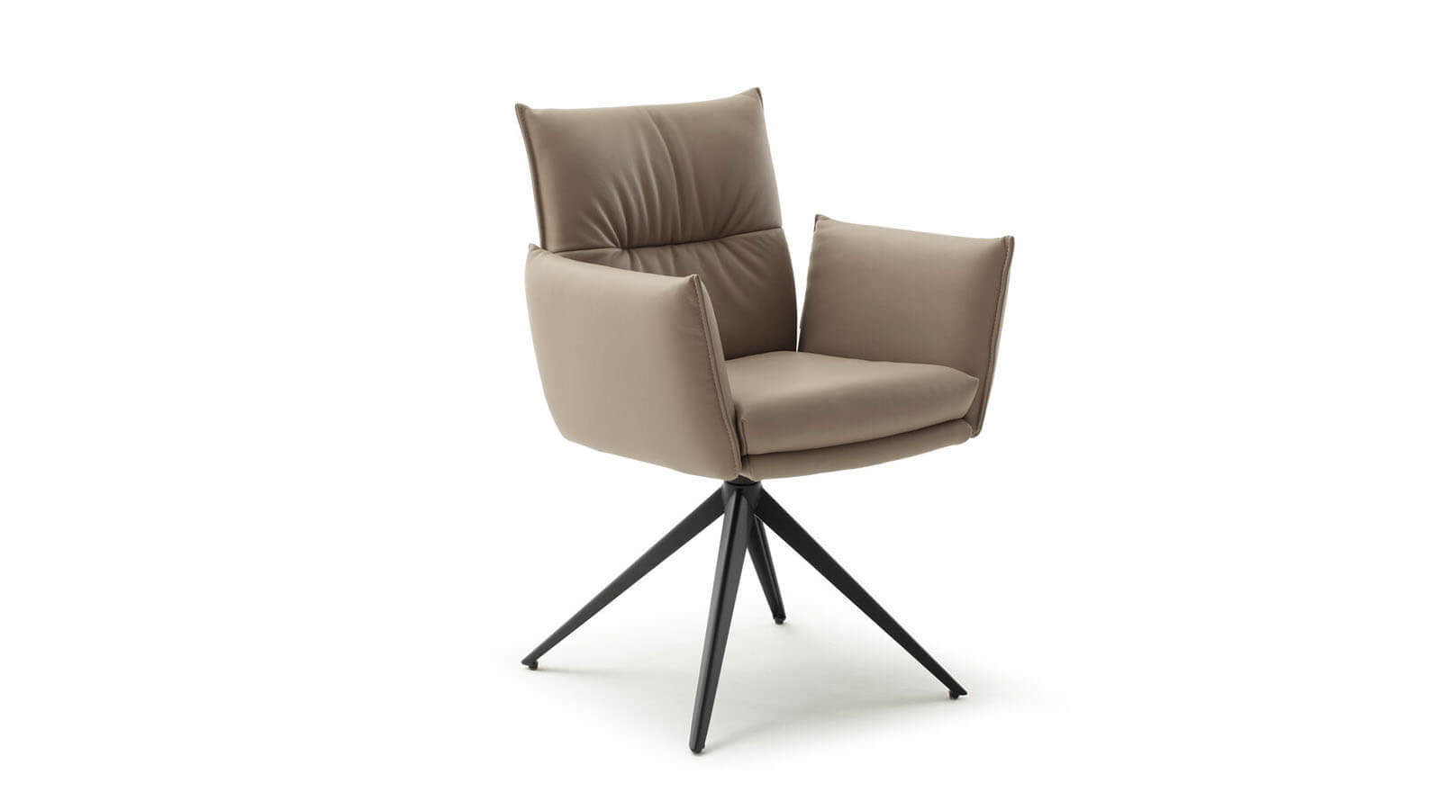 Armlehnstuhl Coscino - Leder, Kitt - Home Company Möbel